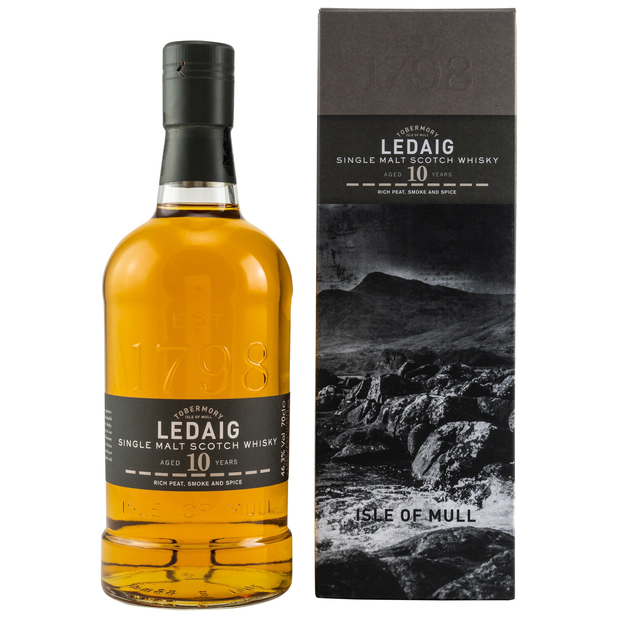 Ledaig 10 yo Peated 46.3% Vol. – Premium-Malts