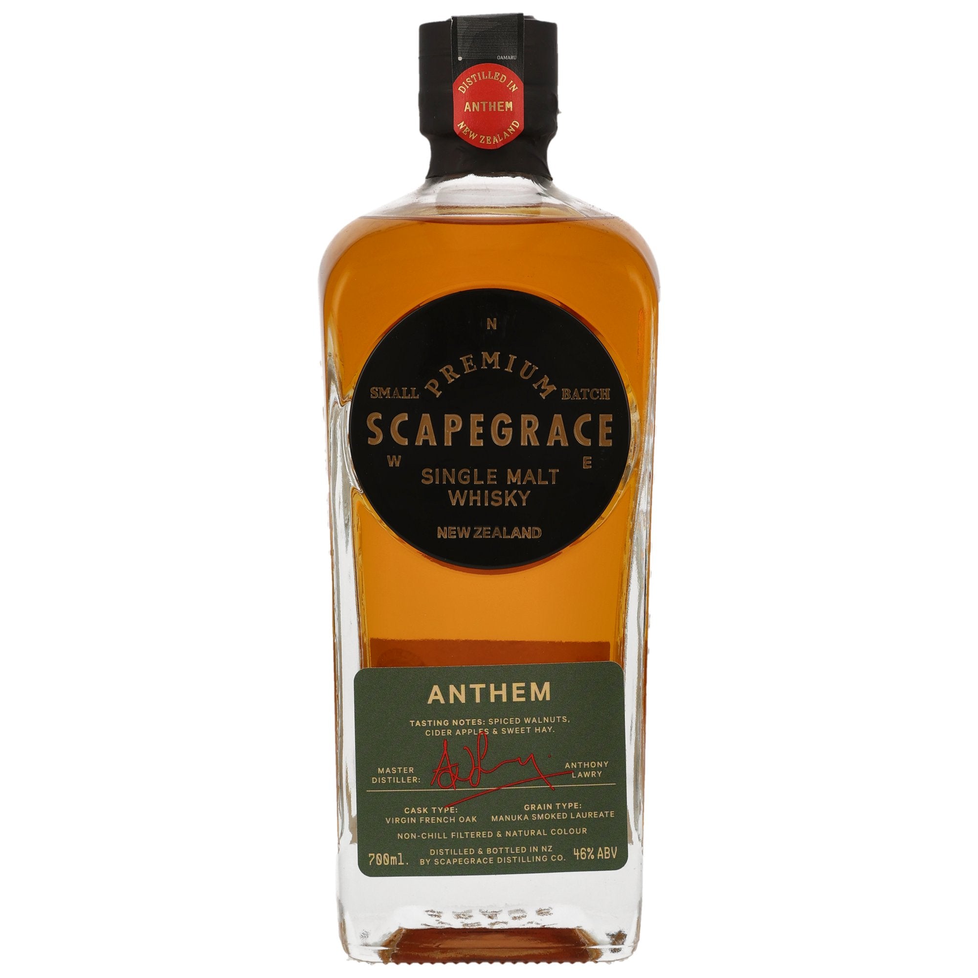 Scapegrace Anthem – Peated New Zealand Single Malt Whiskey 46% Vol ...