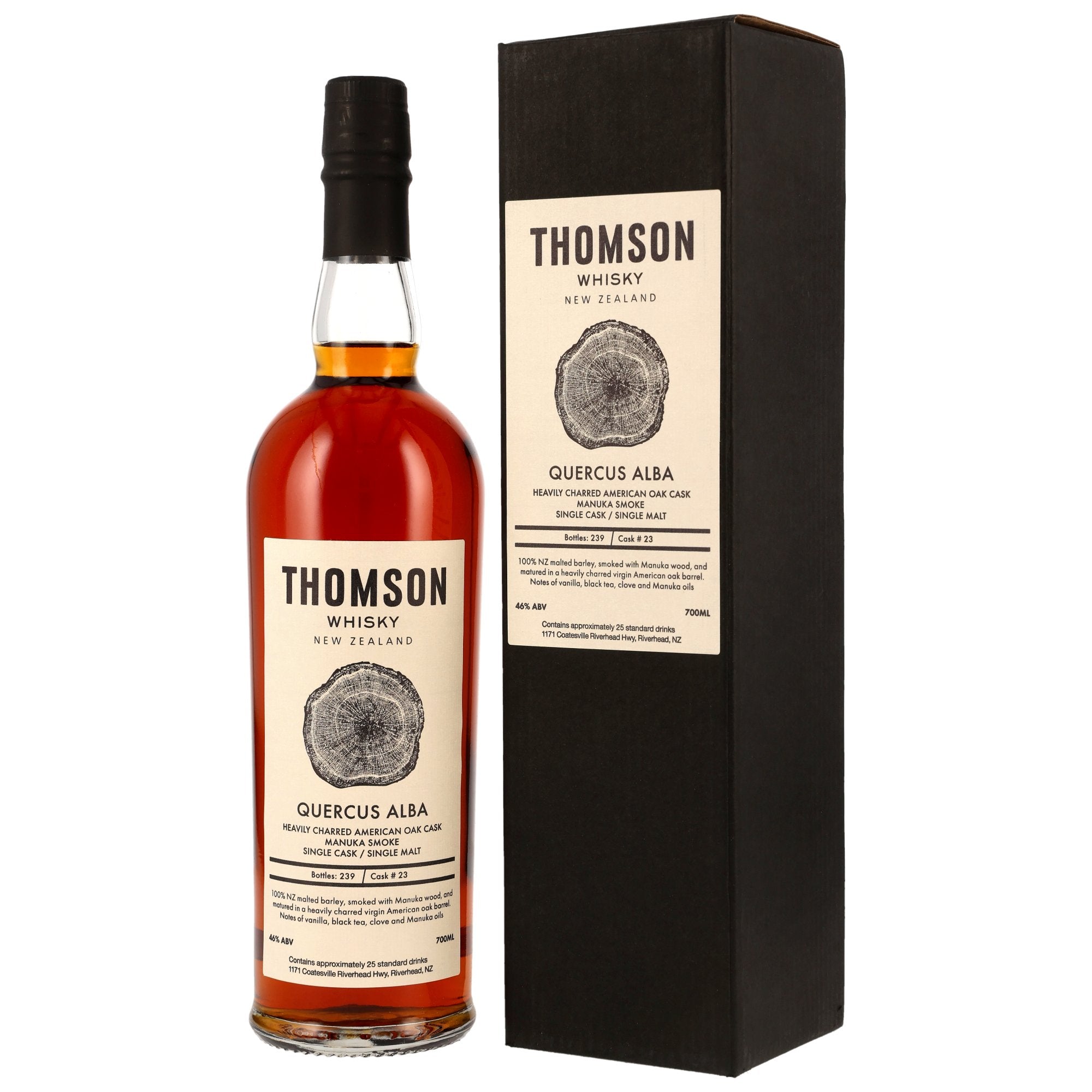 Thomson Whiskey South Island Peat New Zealand Single Malt 46% Vol ...